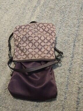 Coach | Bags | Coach Signature Crossbody Bag Brown Canvas Jacquard ...